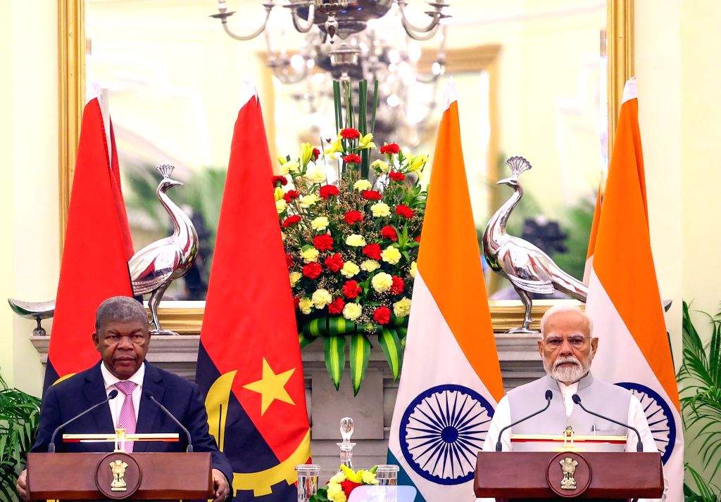 PM Modi and Angola President João Lourenço at the joint press meet