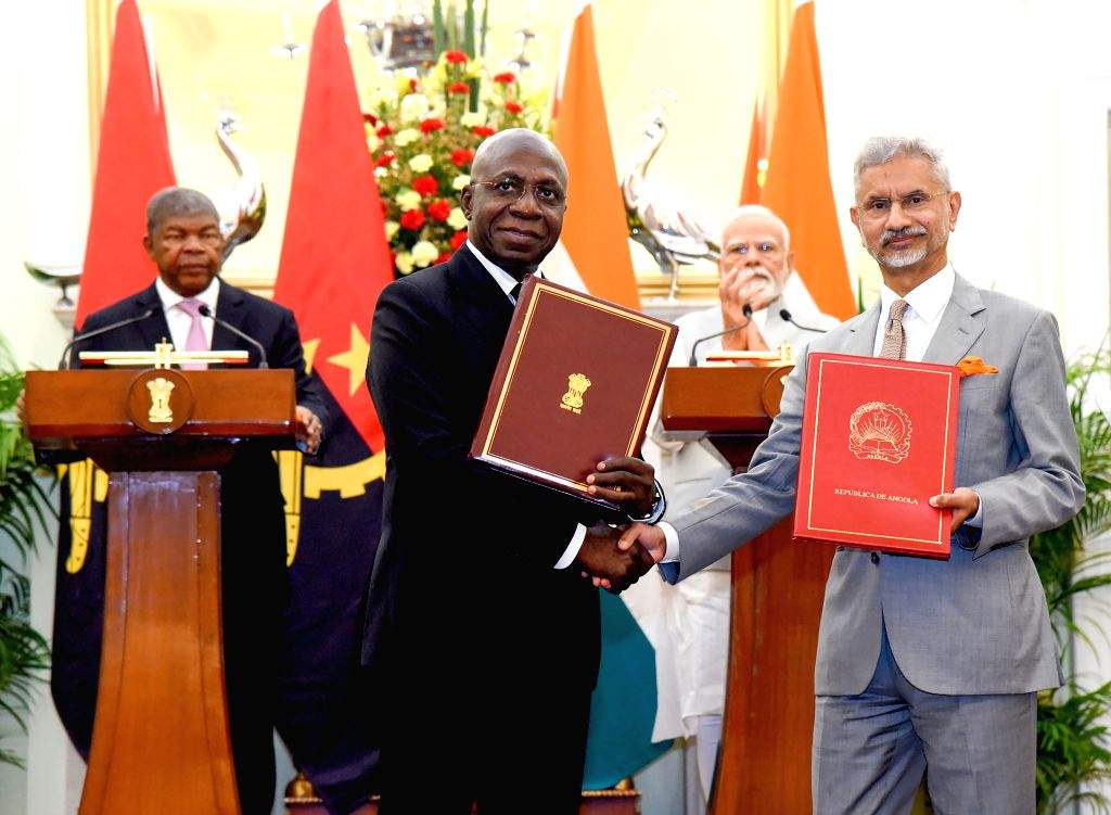 PM Modi and Angola President João Lourenço at the joint press meet