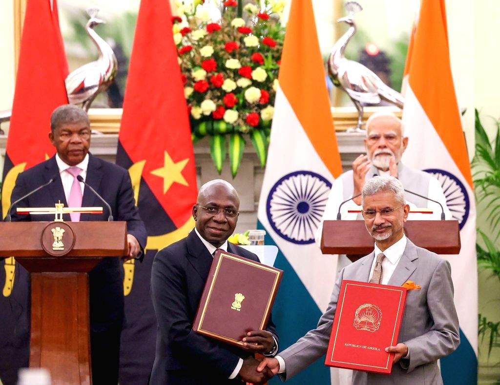 PM Modi and Angola President João Lourenço at the joint press meet