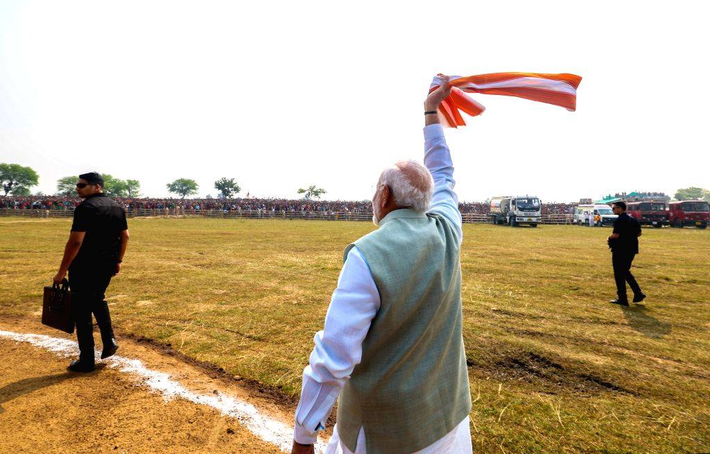 PM Modi attends a election campaign rally