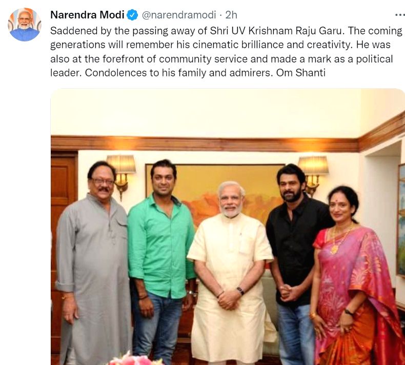 PM Modi condoles veteran Telugu actor Krishnam Raju's demise