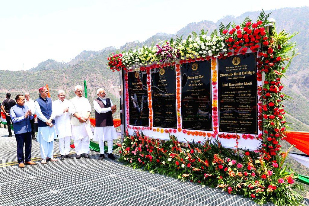PM Modi inaugurates Chenab Rail Bridge, visits the bridge deck
