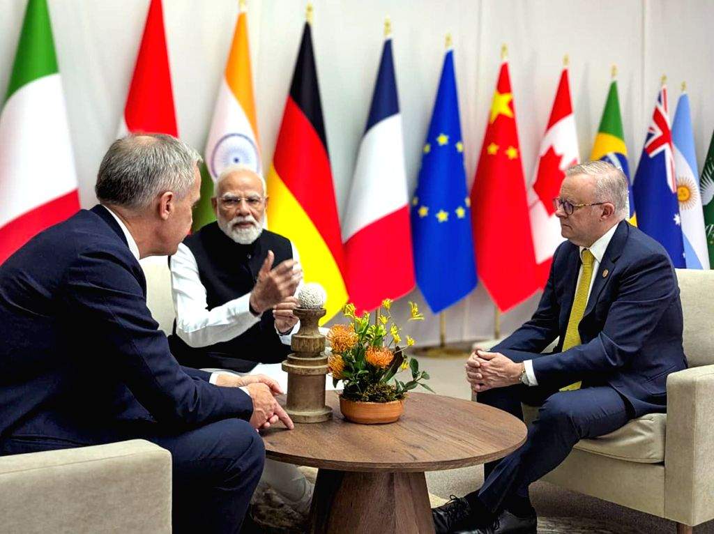 PM Modi meets Anthony Albanese & Mark Carney