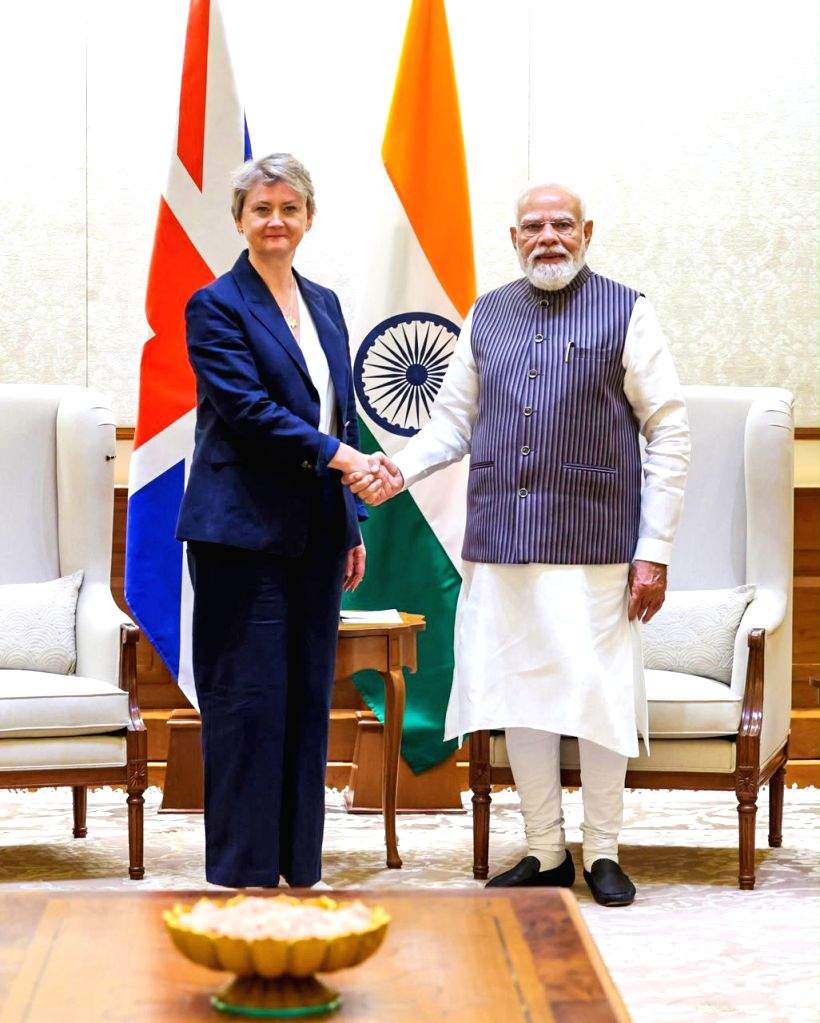 PM Modi Meets UK Foreign Secretary Yvette Cooper
