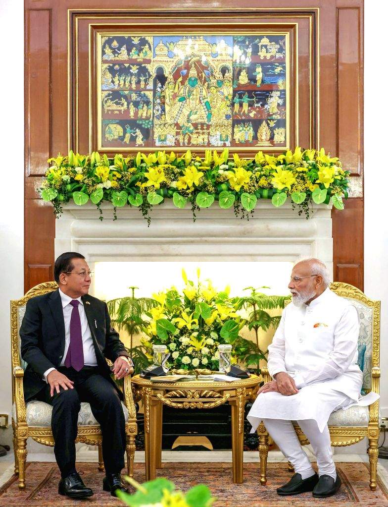 PM Modi-Myanmar Prez Min Aung Hlaing Meeting