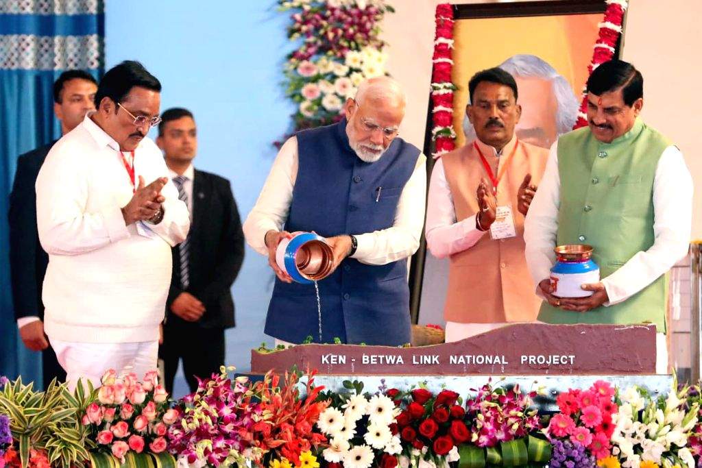 PM Narendra Modi during the foundation-laying ceremony of various ...