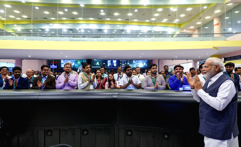 PM Narendra Modi meets ISRO's team