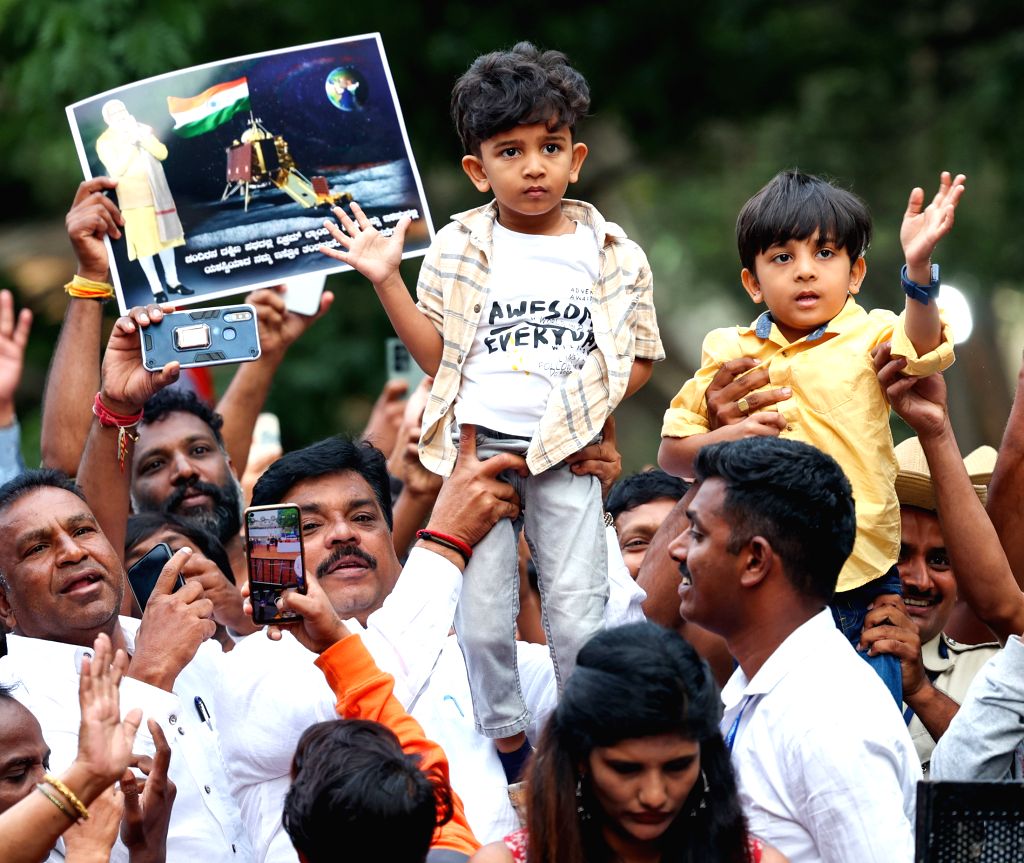 PM Narendra Modi upon his arrival to meet ISRO's team