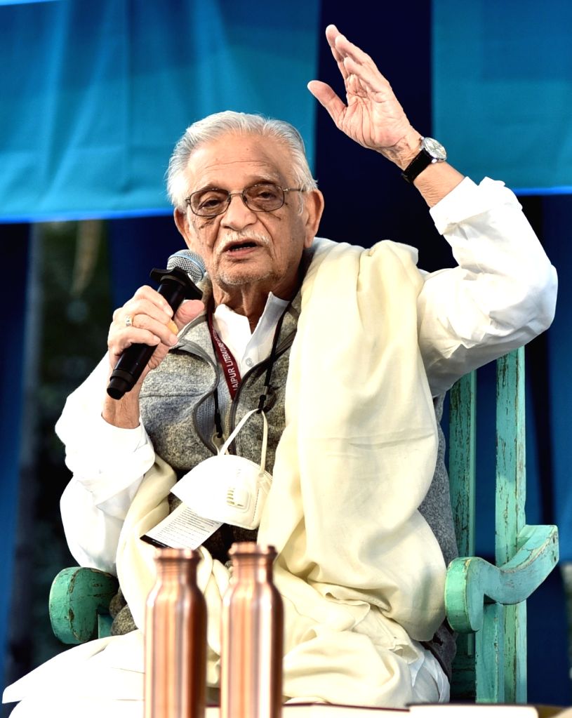 : Jaipur: Poet and lyrics writer Gulzar during Jaipur Literature Festival