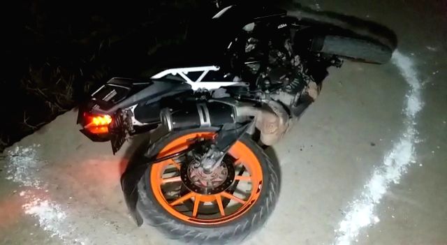 Free Photo: Police encounter with a crook riding a sports bike, shot ...