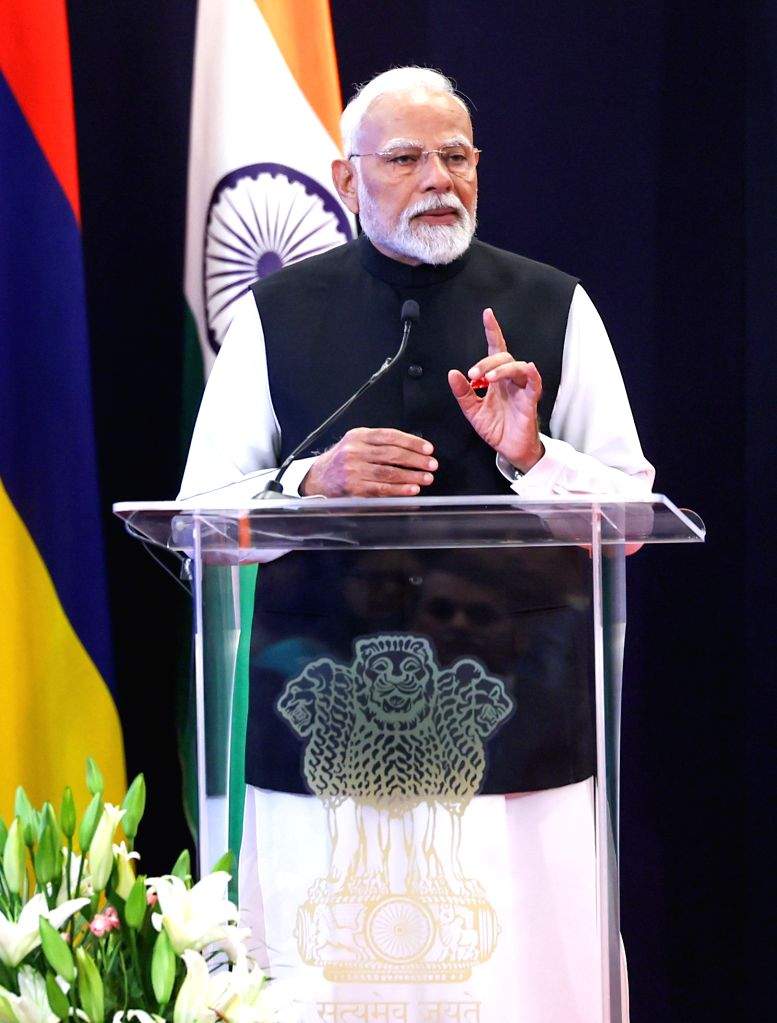 Port Louis: PM Modi attends joint press meet