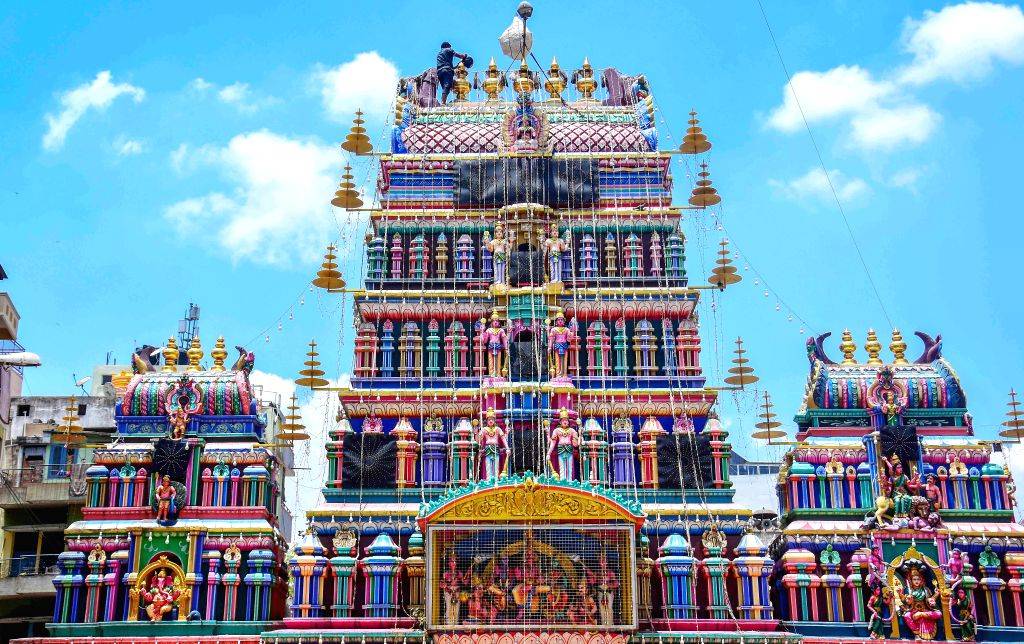 Preparations for Karaga Festival at Dharmaraya Temple