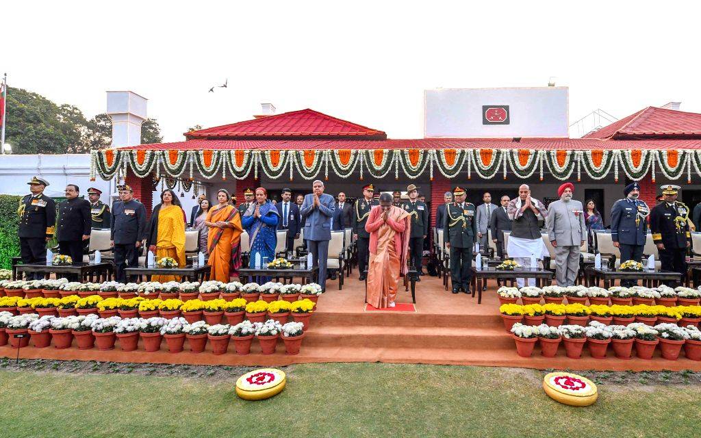 President Droupadi Murmu during 'At Home' reception at Army House on ...