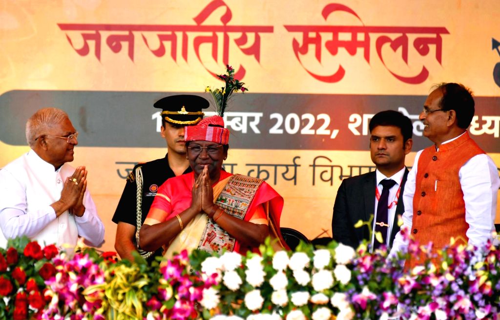 President Droupadi Murmu during the Janjatiya Samagam