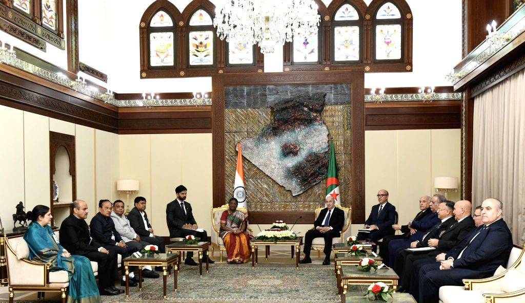 President Droupadi Murmu meets with President Abdelmadjid Tebboune