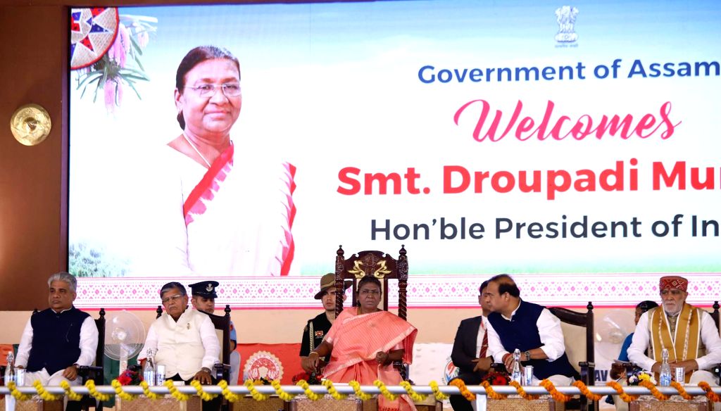 Golaghat: President of India Droupadi during the inauguration of Gaj ...