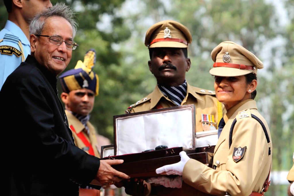 Pranab Mukherjee during 65th Sardar Vallabhbhi Patel National Police ...