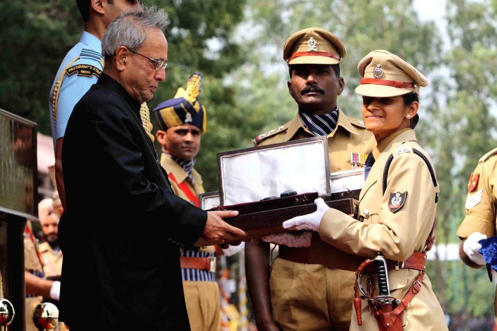 Pranab Mukherjee during 65th Sardar Vallabhbhi Patel National Police ...