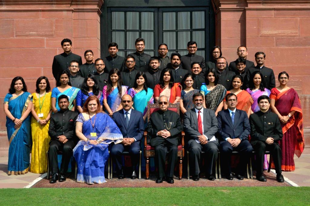 President Mukherjee with Officer Trainees from Foreign Service Institute