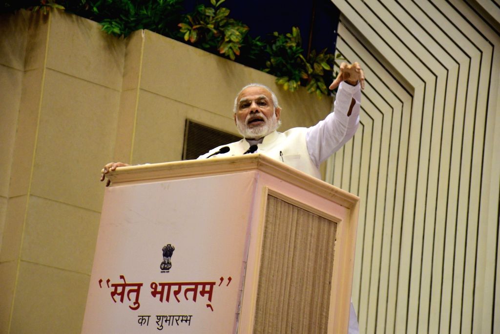 Modi addresses at the launch of the Setu Bharatam
