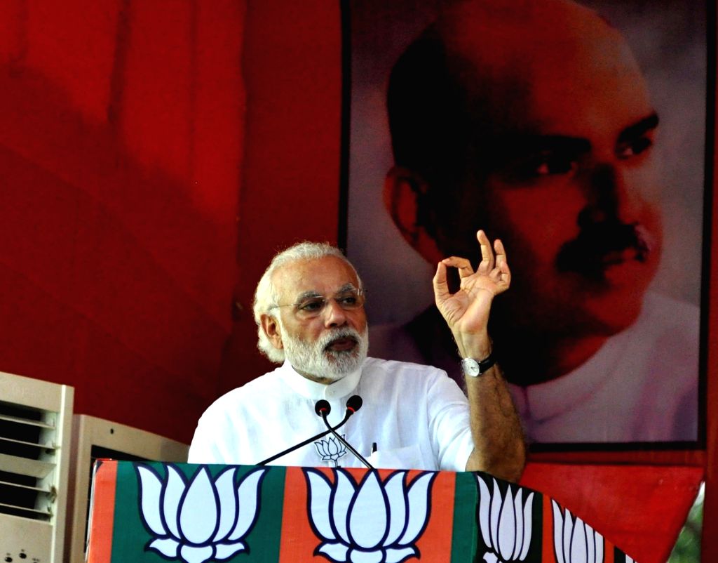 Modi during BJP rally