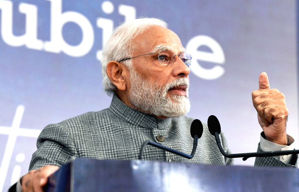 Prime Minister Narendra Modi addresses during the golden jubilee ...