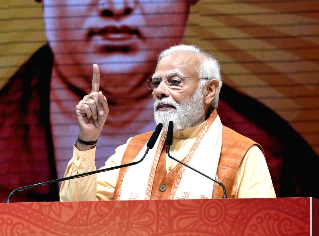 Prime Minister Narendra Modi addresses during the 200th birth anniversary