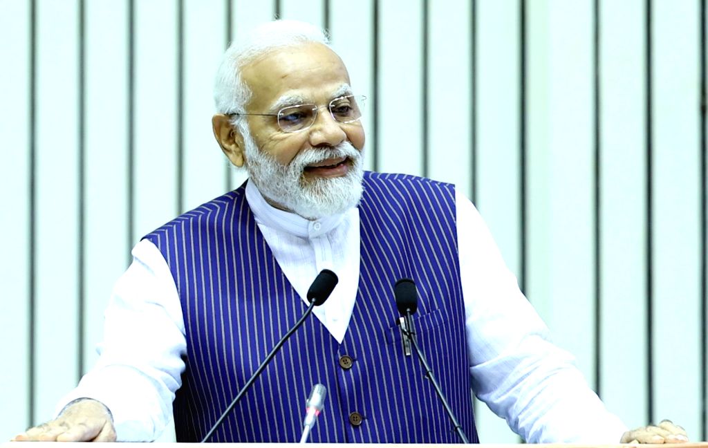 Prime Minister Narendra Modi addresses during the valedictory session ...