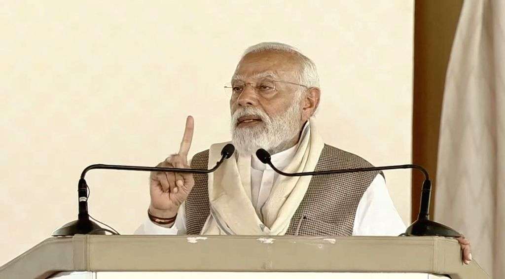 Prime Minister Narendra Modi addresses during the launch of master plan ...