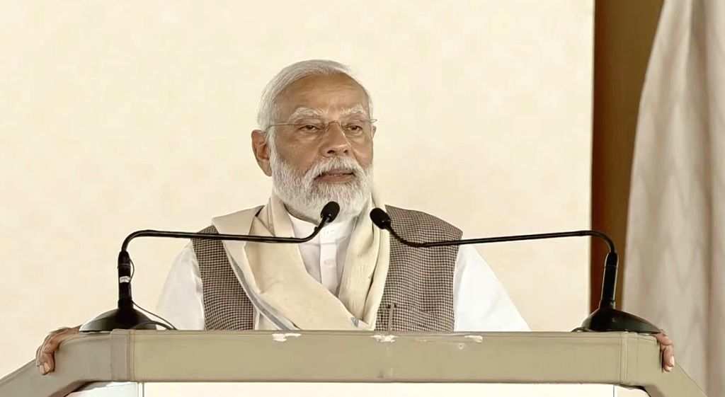 Prime Minister Narendra Modi addresses during the launch of master plan ...