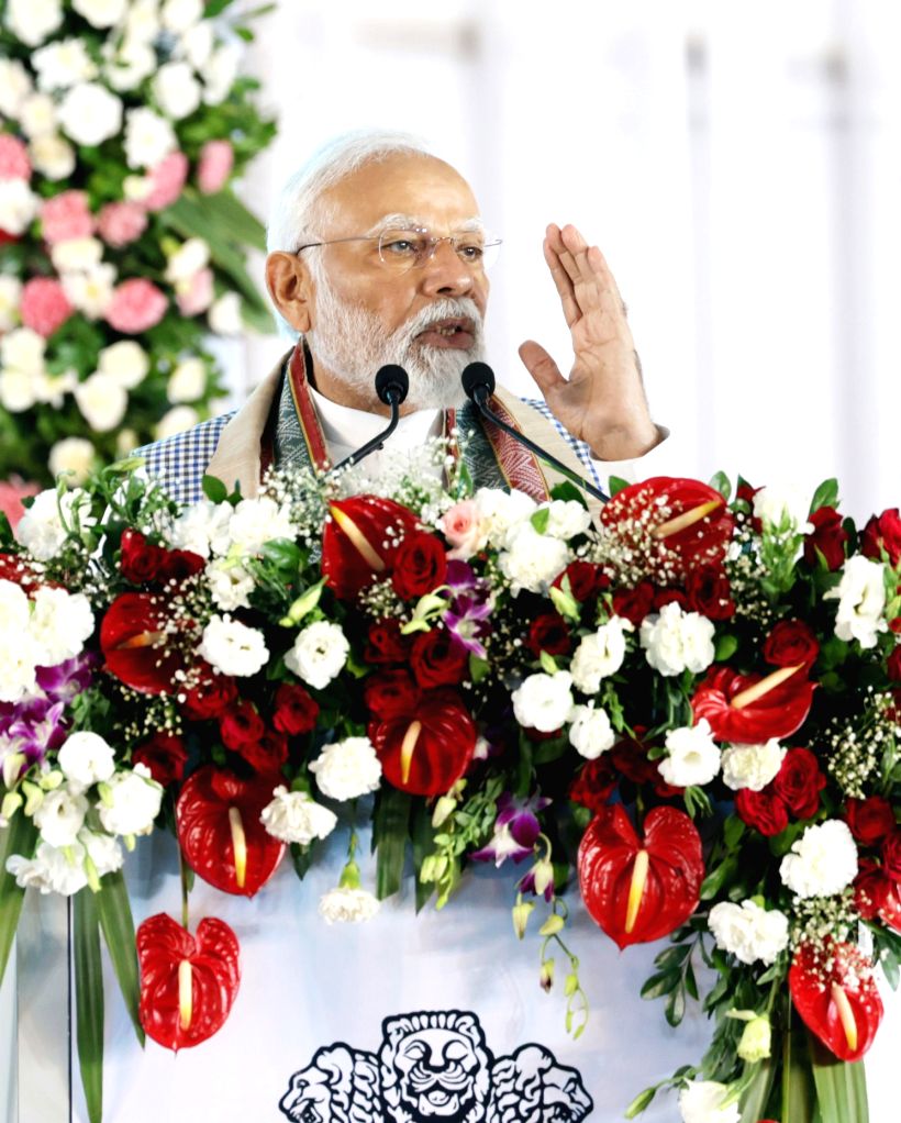 Prime Minister Narendra Modi addresses the inauguration and foundation ...