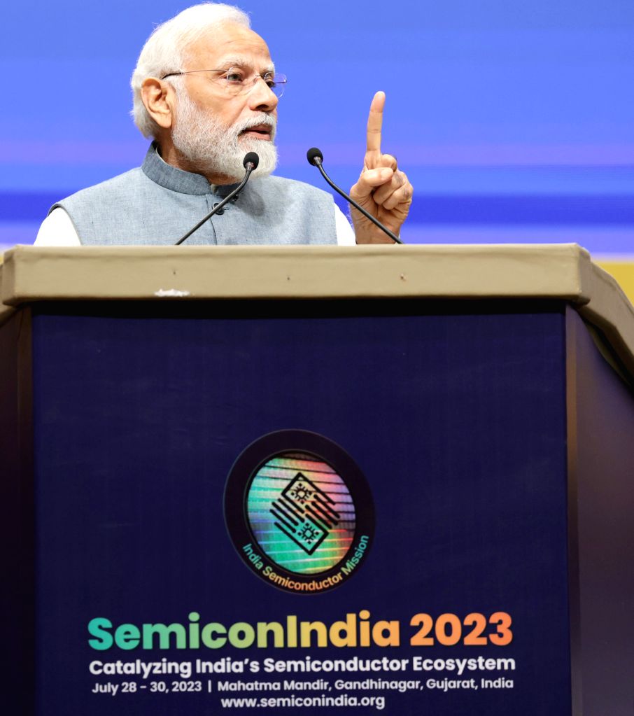 Prime Minister Narendra Modi addresses the Semicon India Conference 2023