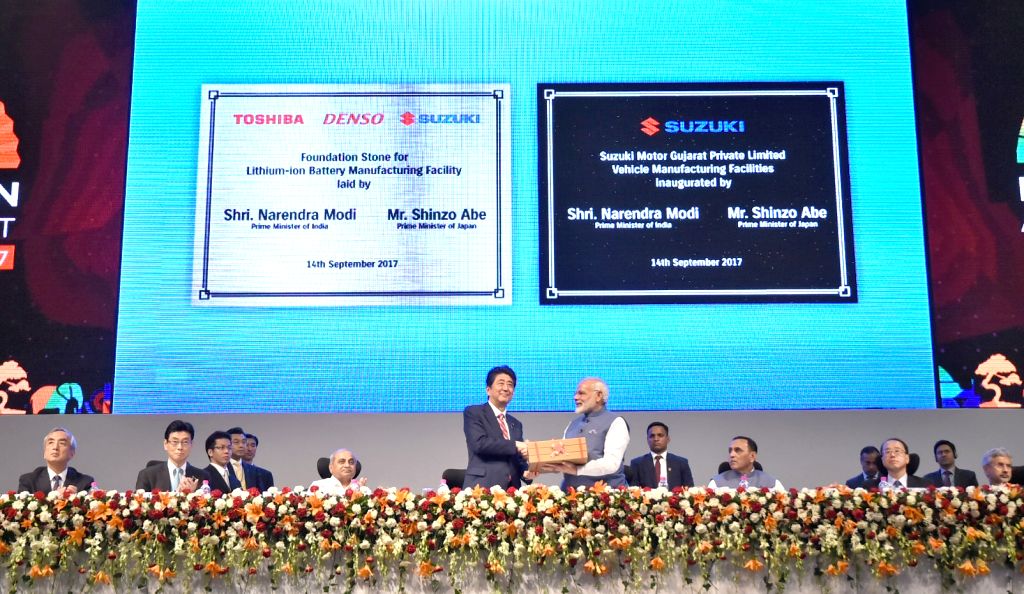 Gandhinagar (Gujarat): India-Japan Business Summit - PM Modi and Shinzo Abe