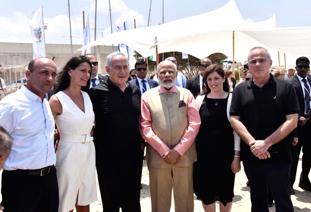 Modi, Netanyahu at Olga Beach