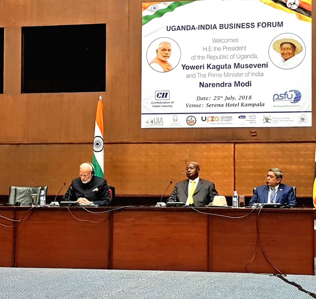 Kampala (Uganda): PM Modi, Uganda President at India-Uganda Business Forum