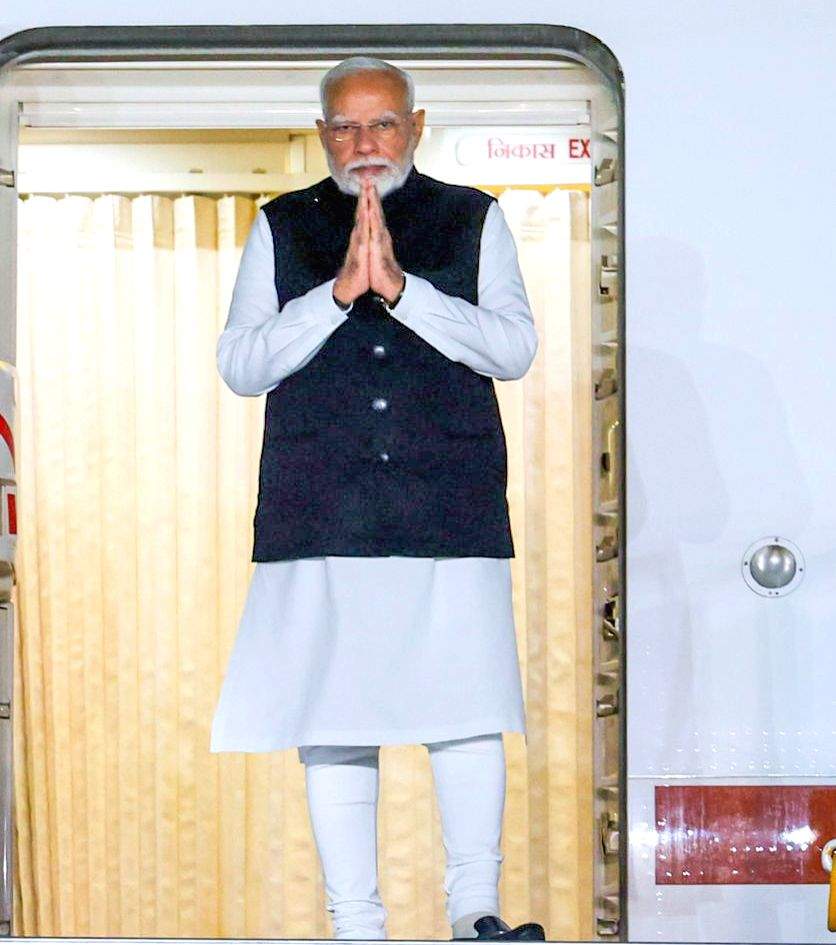 Prime Minister Narendra Modi arrives for New Delhi