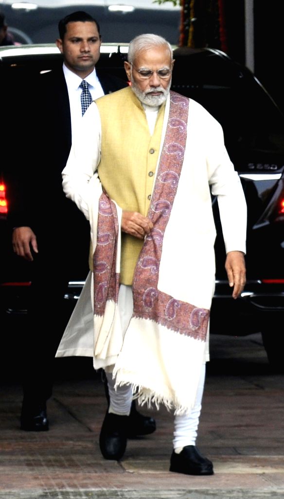 Prime minister Narendra Modi arrives for the joint session of Parliament