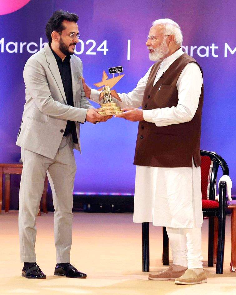 Prime Minister Narendra Modi at the first ever National Creators Award