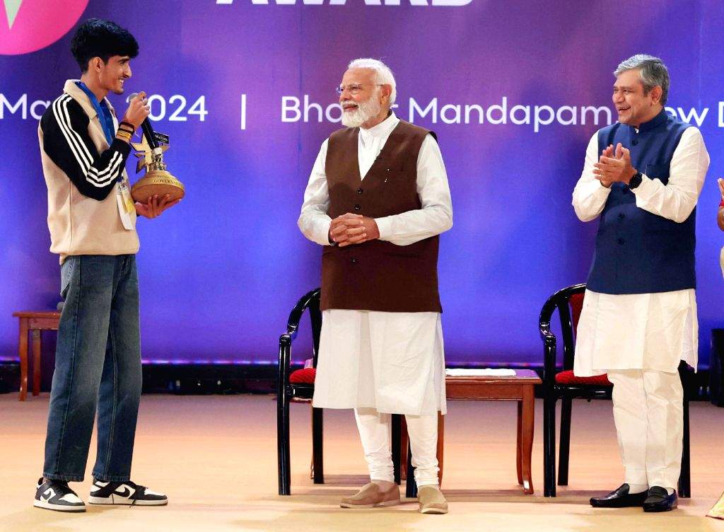 Prime Minister Narendra Modi at the first ever National Creators Award