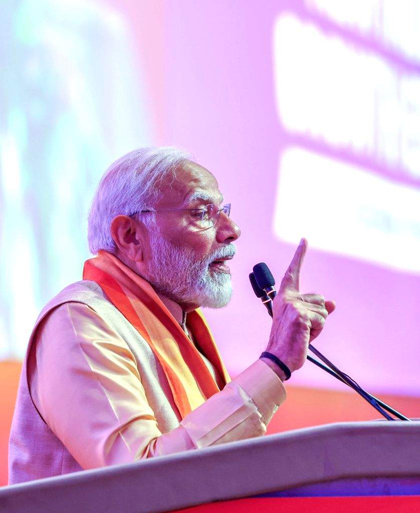 Prime Minister Narendra Modi at the fourth groundbreaking ceremony of ...