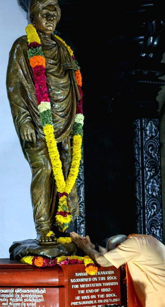 Prime Minister Narendra Modi at the Vivekananda Rock Memorial