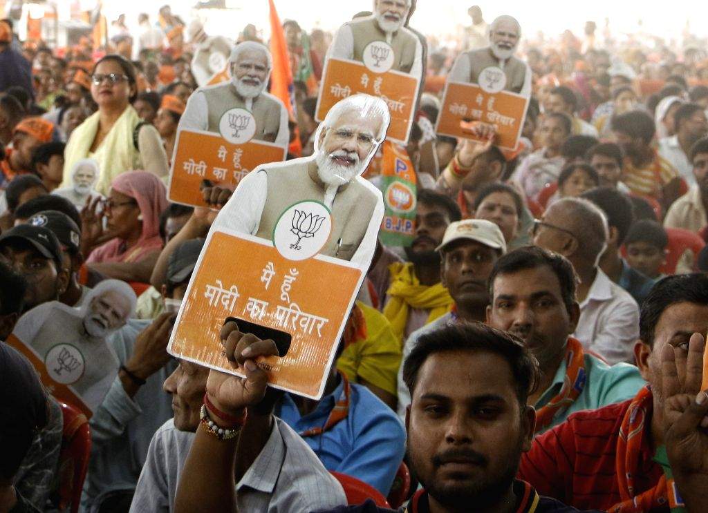 Prime Minister Narendra Modi attends a public meeting amid the ongoing ...