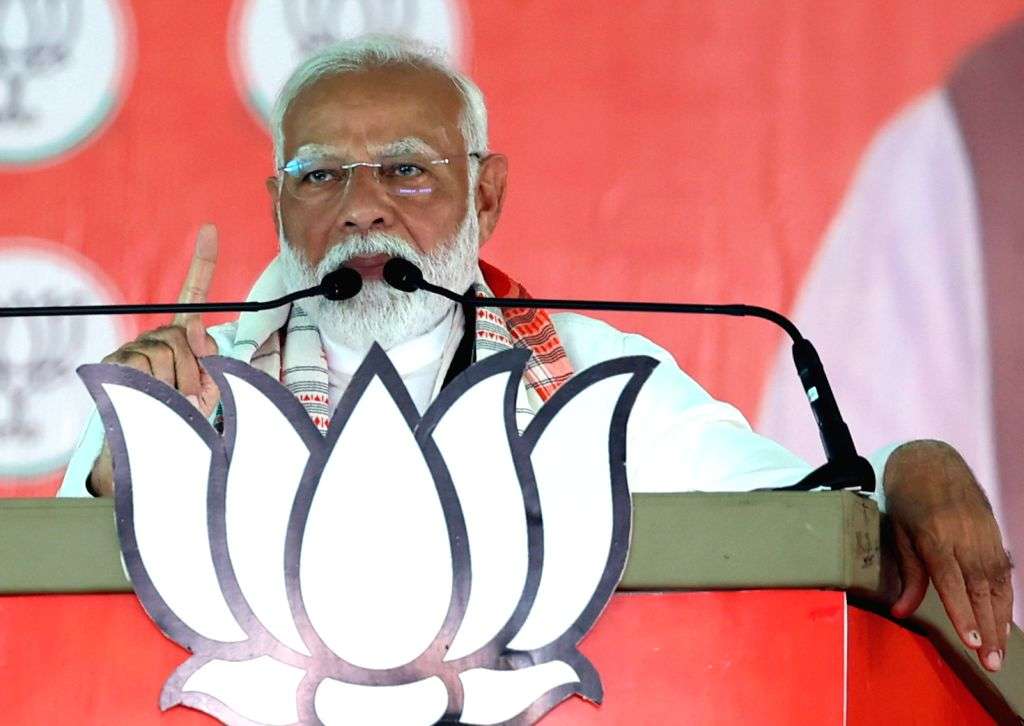Prime Minister Narendra Modi attends a public meeting ahead of Lok ...