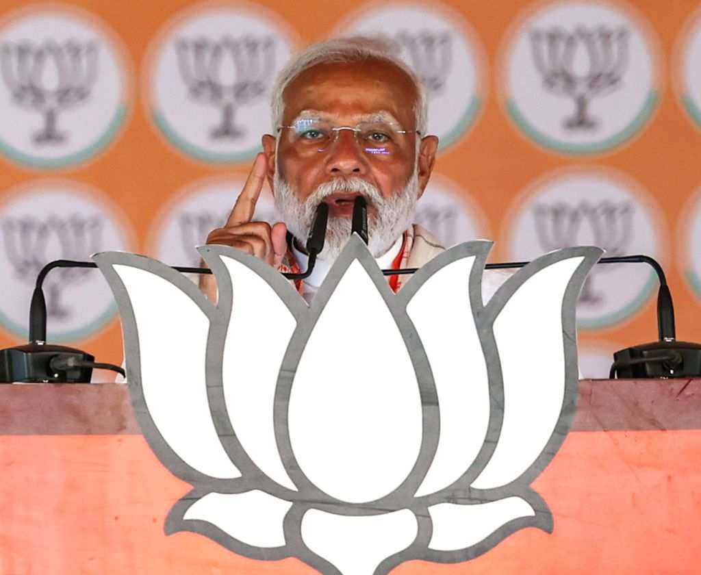 Prime Minister Narendra Modi attends a public meeting ahead of Lok ...
