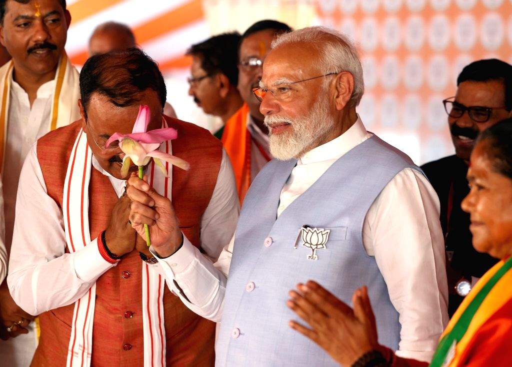Prime Minister Narendra Modi attends an election rally for the Lok ...