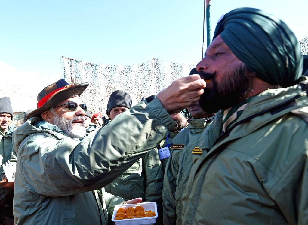 Prime Minister Narendra Modi celebrates Diwali with army personnel