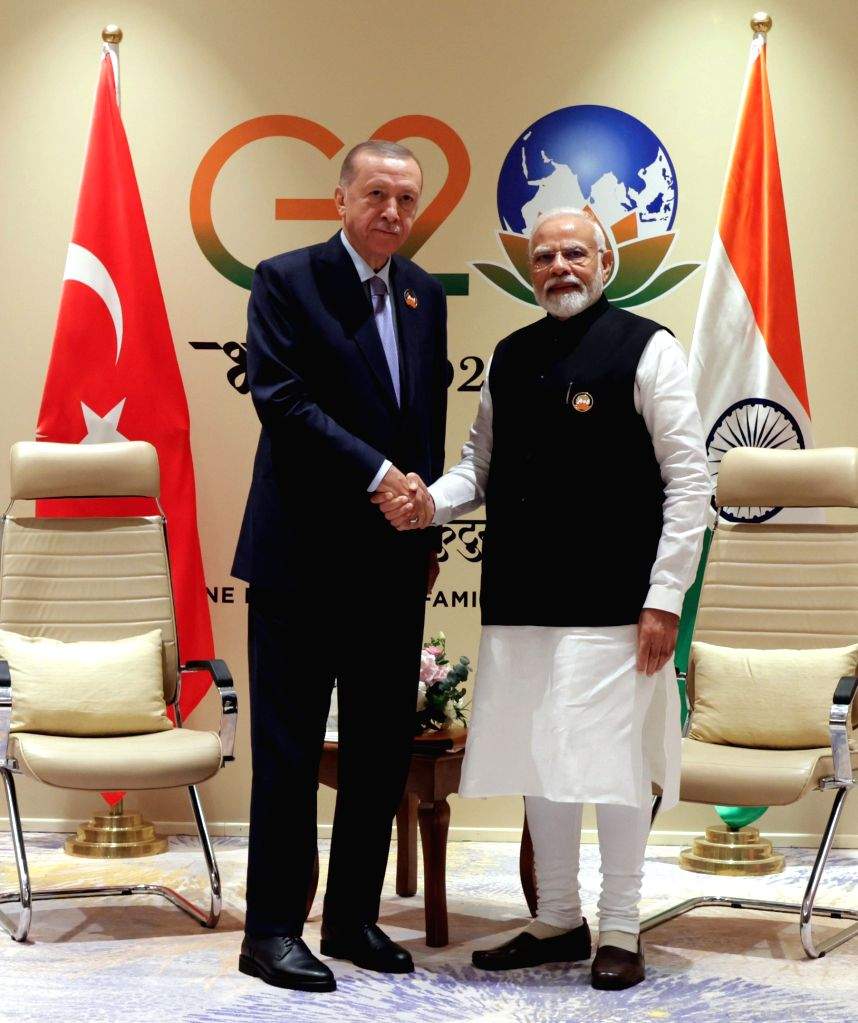 Prime Minister Narendra Modi during a meeting with President of Türkiye ...