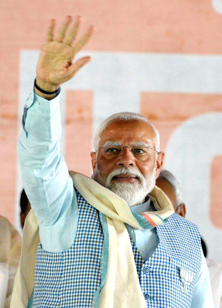 Prime Minister Narendra Modi during a public meeting ahead of the Lok ...