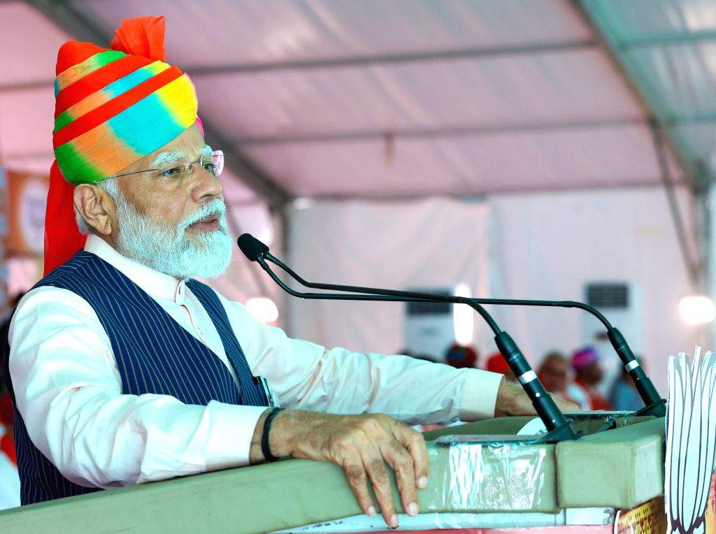 Prime Minister Narendra Modi during a public meeting ahead of Lok Sabha ...