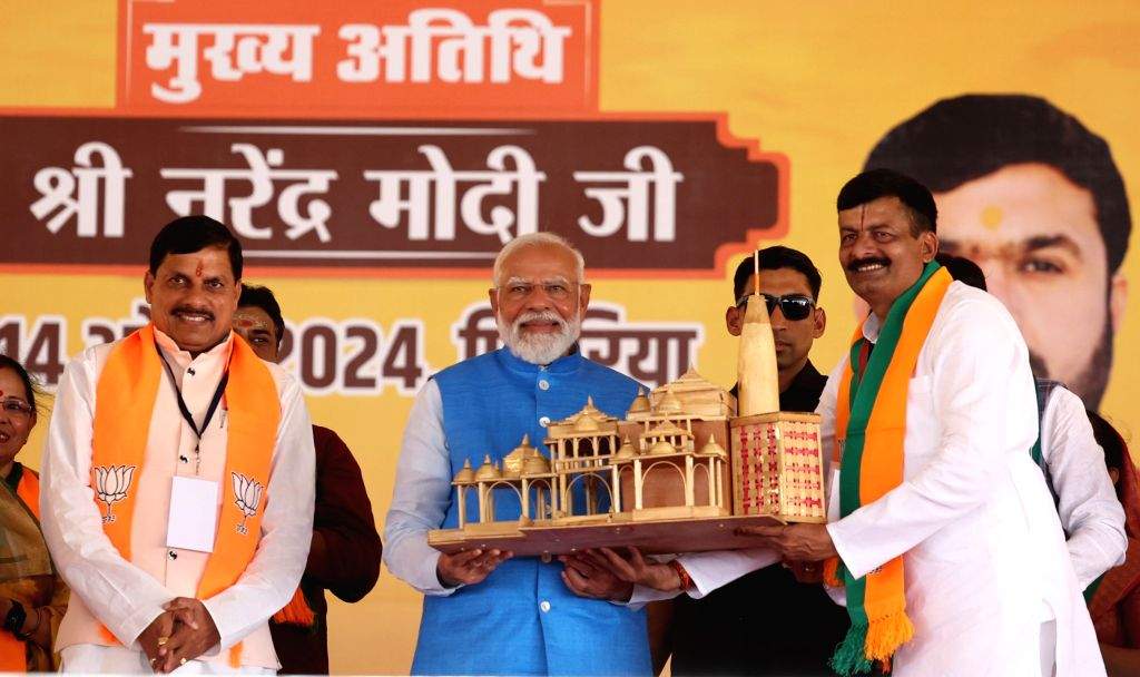 Prime Minister Narendra Modi during a public meeting ahead of the Lok ...